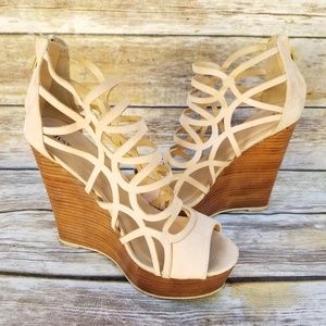 JustFab Shoes | Wedges In Coral | Poshmark